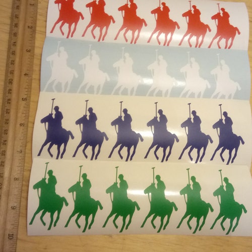 Set of 12 Polo Player Vinyl Decal Polo Horse Decal Stickers | Etsy