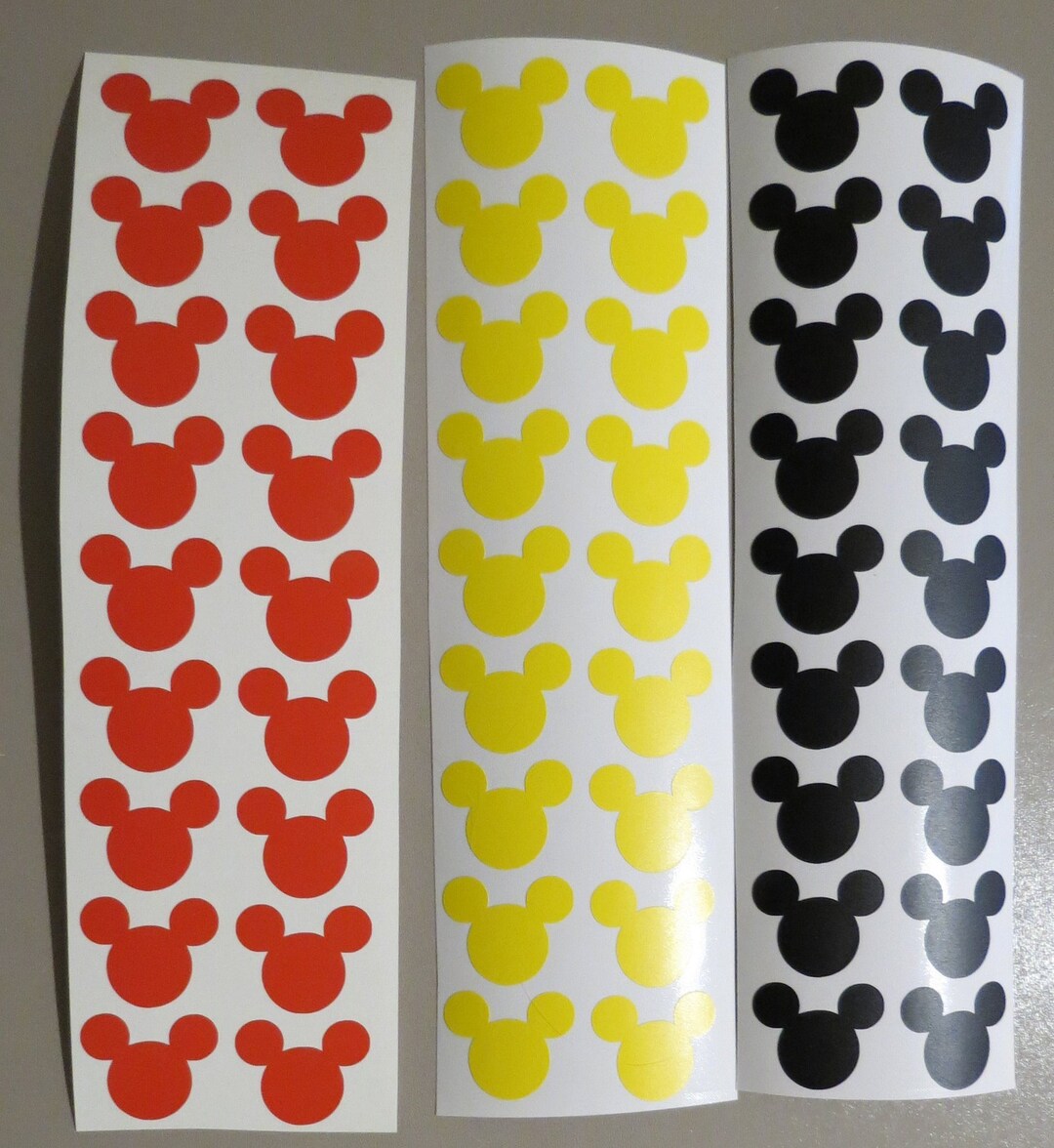 12 Mickey Mouse Vinyl Decals – Disney Party Decor for Cups, Balloons ...
