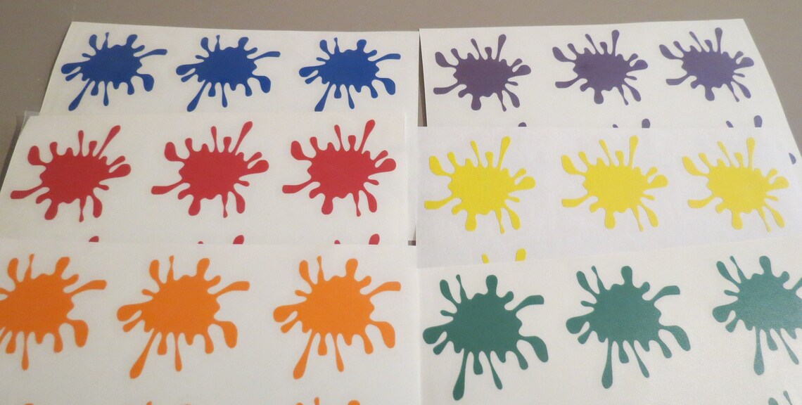 Paint Splatter Sticker Set, 36 Multi-color Vinyl Decals - Etsy