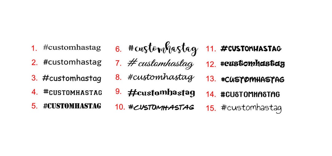 Customized Hashtag Vinyl Decals - Etsy