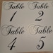 Wedding Table Number Vinyl Decal Stickers: DIY Decor - Etsy