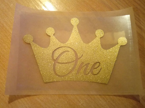 Crown ONE Iron on Decal First Birthday Heat Transfer Decal | Etsy