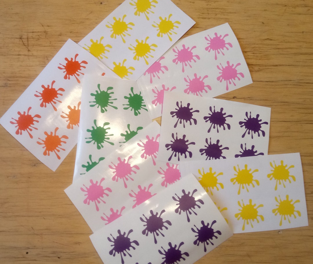 Set of 12 Paint Splatter Decals; Balloons Decals, Stickers- Birthday ...