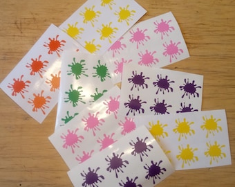 Paint Splatter Fabric Wall Decals Set of 7 Ink Splotch Wall - Etsy