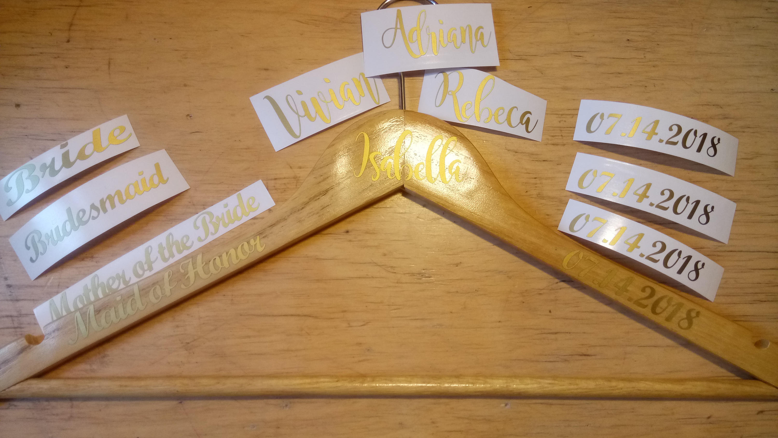 Wood Hanger Decals Bridal Party Decals Wedding Decals | Etsy