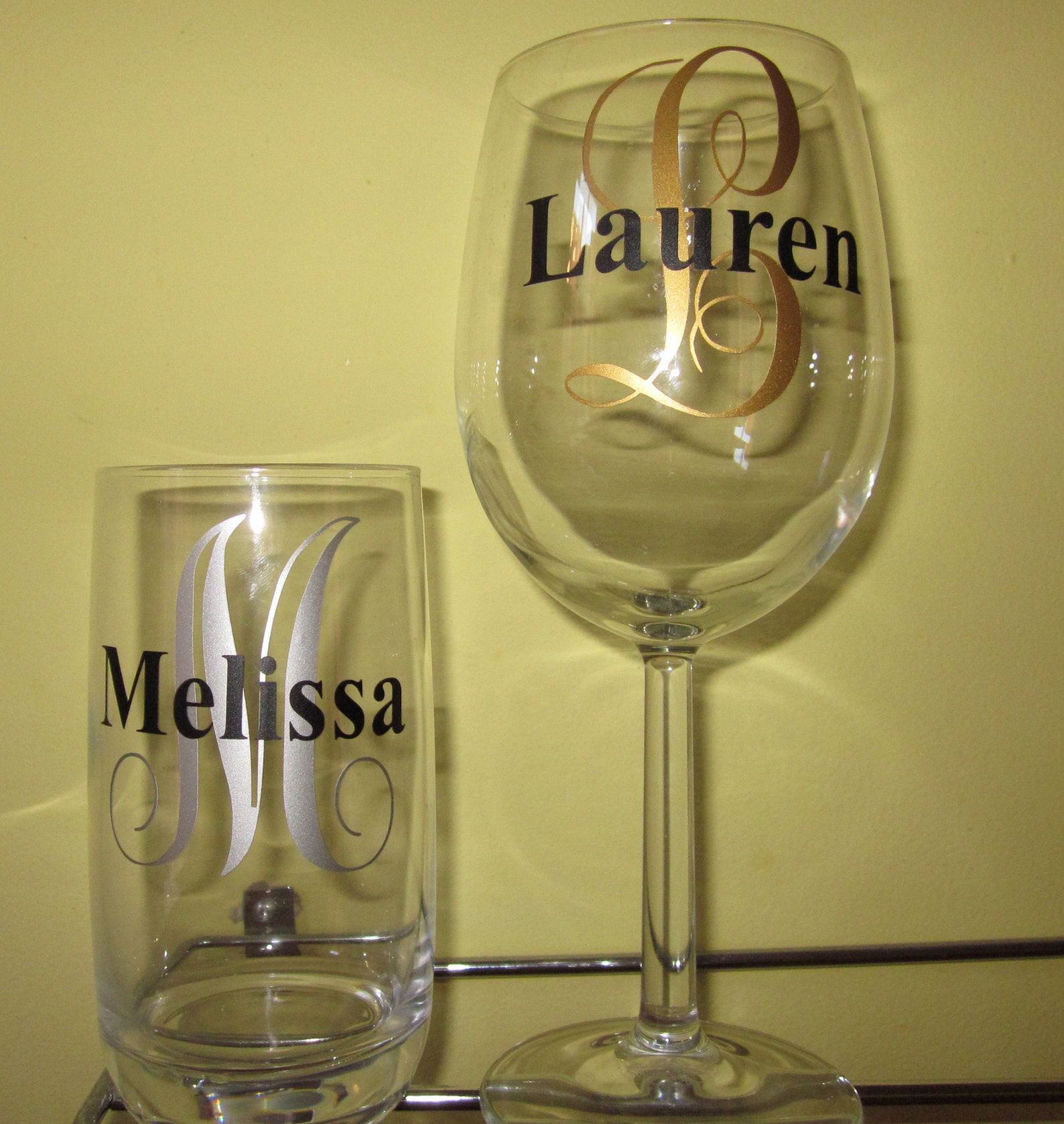 Custom Name Decal- Monogram With Name for Wine Glass - Etsy