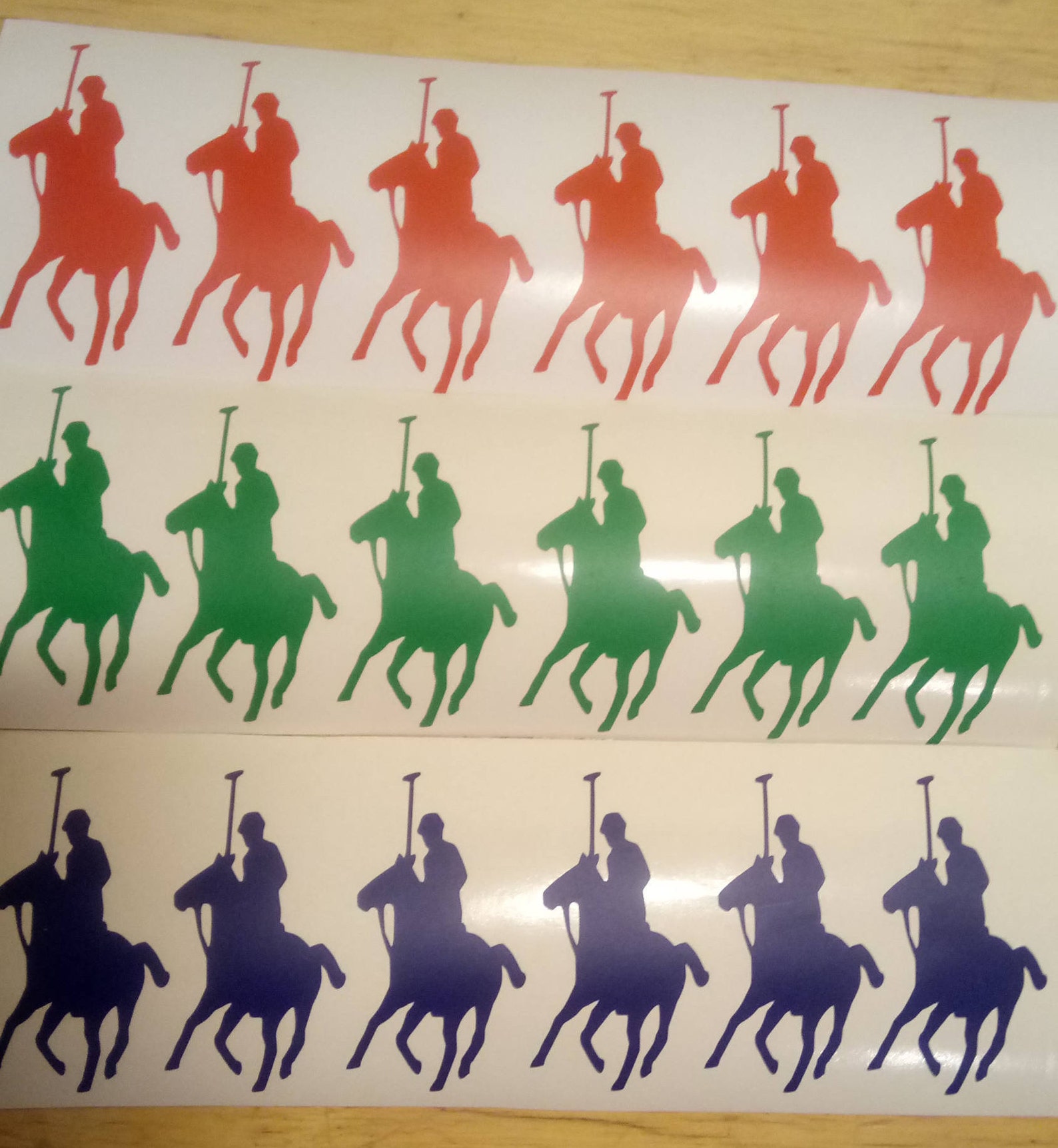 Polo Player Vinyl Decals - Horse Stickers, Party Decor (set of 8) - Etsy