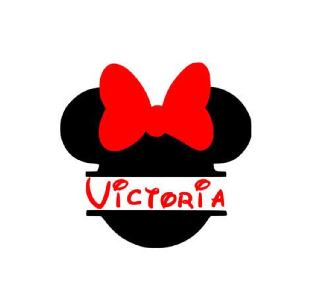 Personalized Minnie Mouse Head Vinyl Decals, Wall Decal Minnie Mouse ...