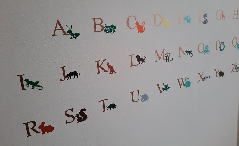 Animal Alphabet Letters Vinyl Decals - Etsy