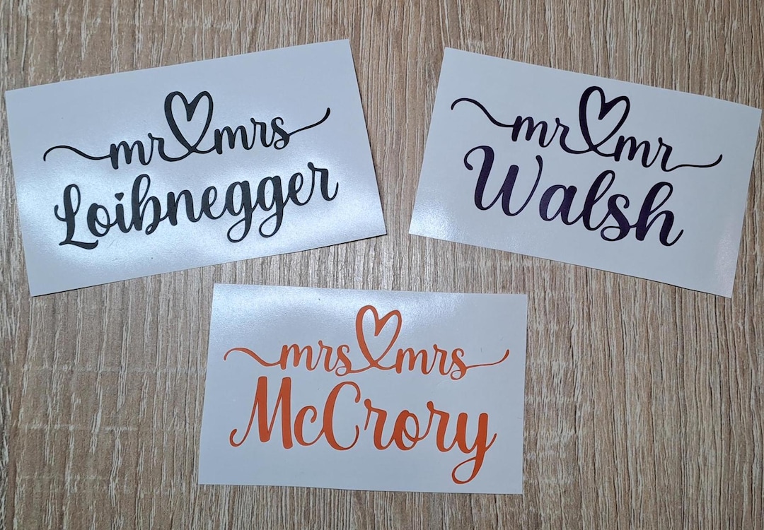 Personalized Name Mr. & Mrs. , Wedding Card Box Custom Decal , Mr and ...
