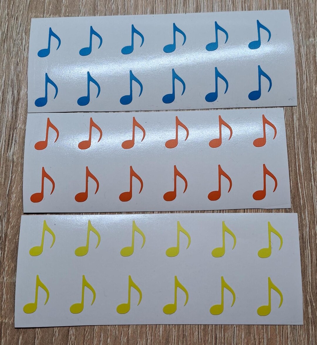 Set of 12 Eighth Note Vinyl Stickers – Music Inspired Decor – for ...