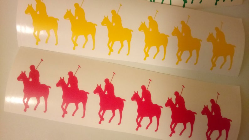 Set of 12 Polo player vinyl decal polo horse decal stickers | Etsy