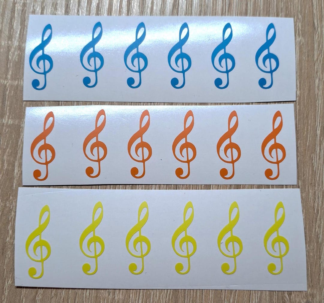 Set of 6 Elegant Treble Clef Design / Treble Clef Decals – for ...