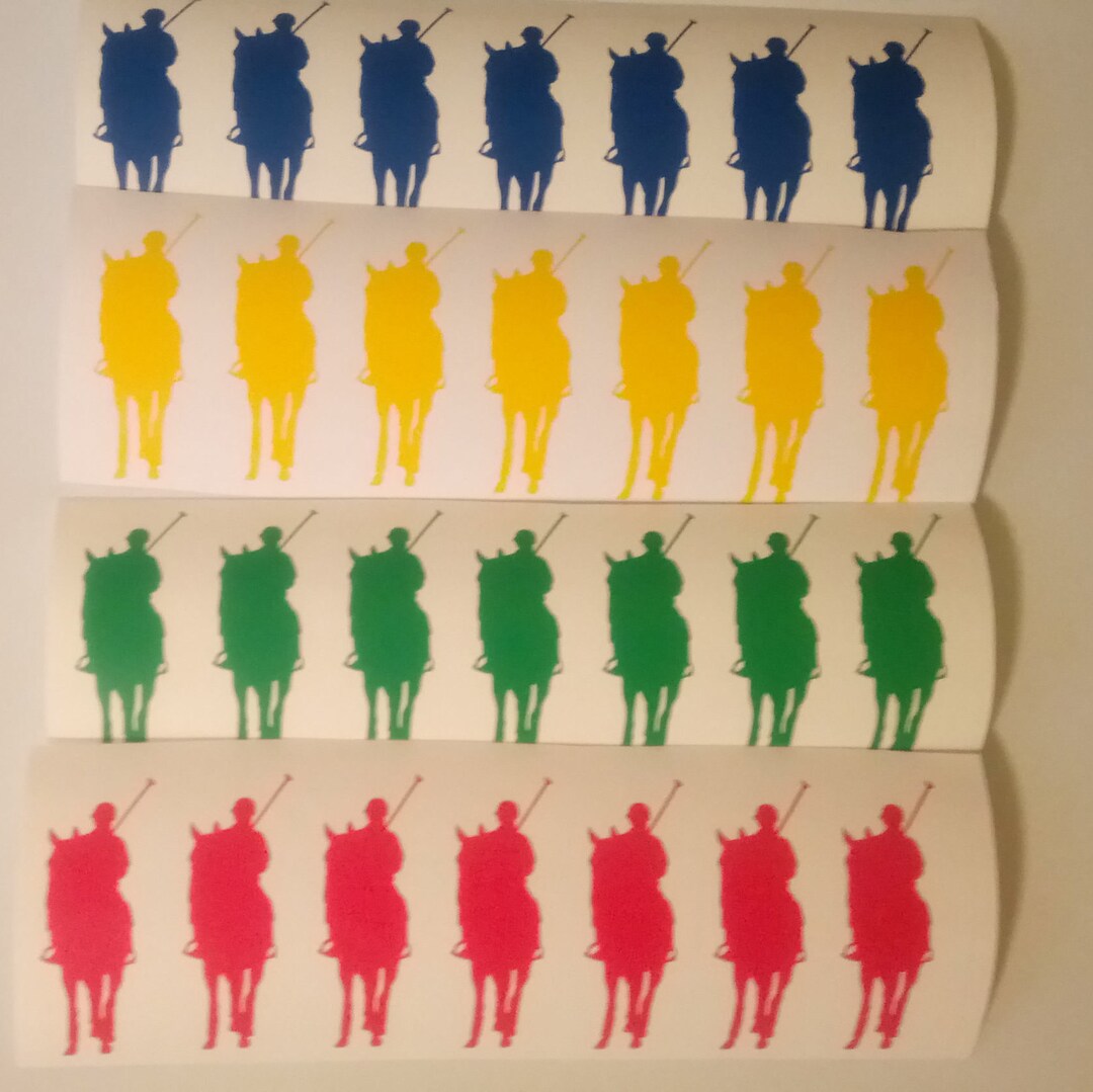 Set of 12 Polo Player Vinyl Decal, Polo Horse Decal Stickers, Party ...