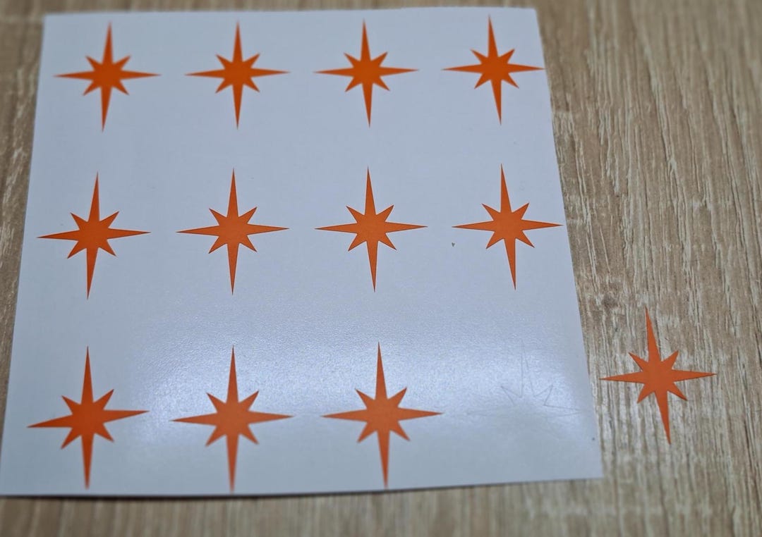 12 X Vinyl Starburst Stickers – Decorative Star Decals for Walls ...