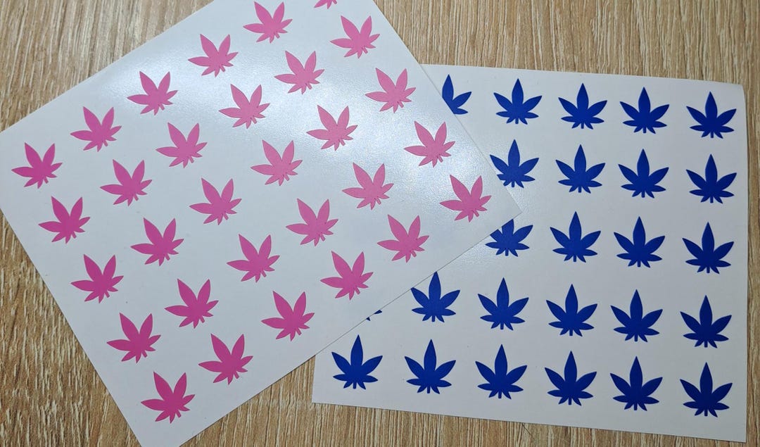 Cannabis Leaf Decals set of 12 , Marijuana Leaf Vinyl Decals / Cannabis ...