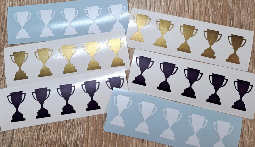 Victory Trophy Vinyl Stickers: Awards & Party Decorations - Etsy