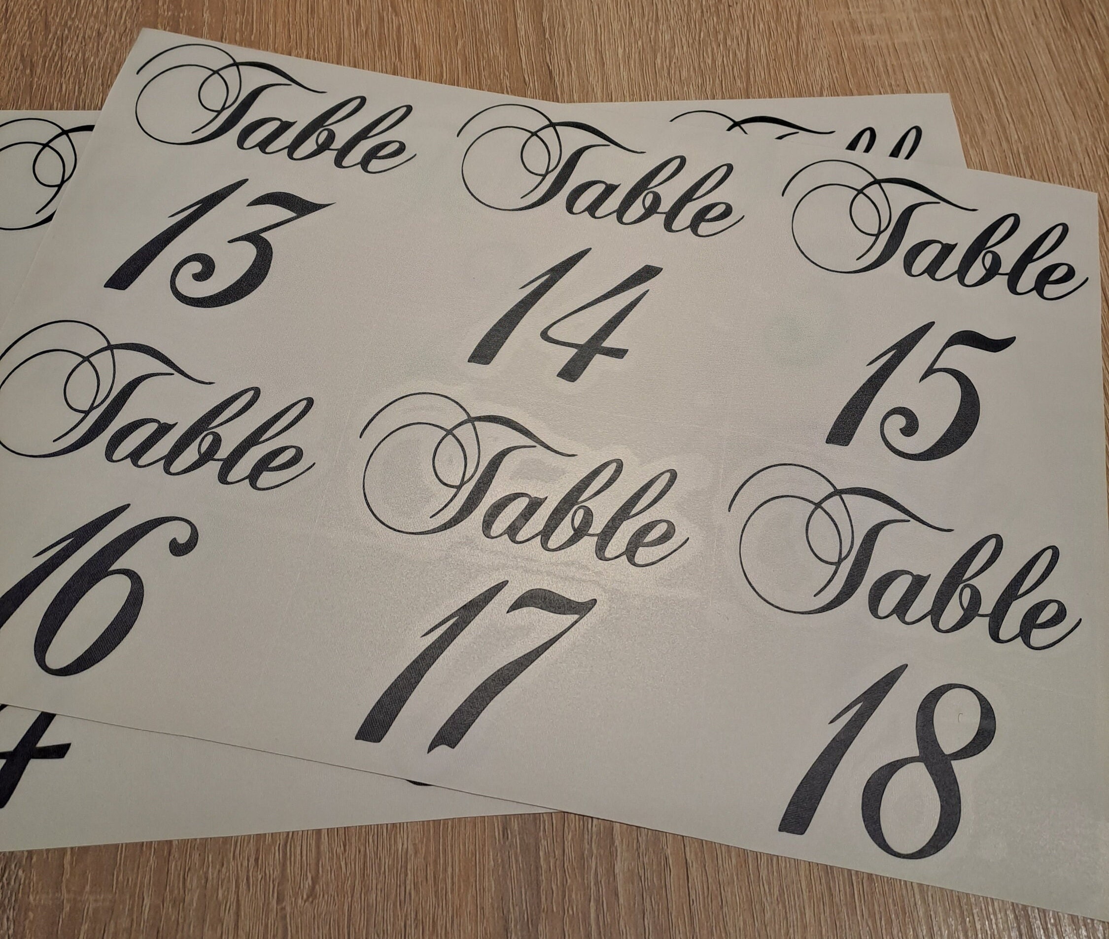 Wedding Table Number Vinyl Decal Stickers: DIY Decor - Etsy