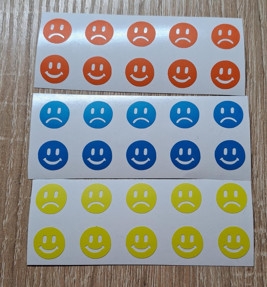 Set of 12 Emoji Decals / Smiley Face / Sad Face Vinyl Stickers - Etsy