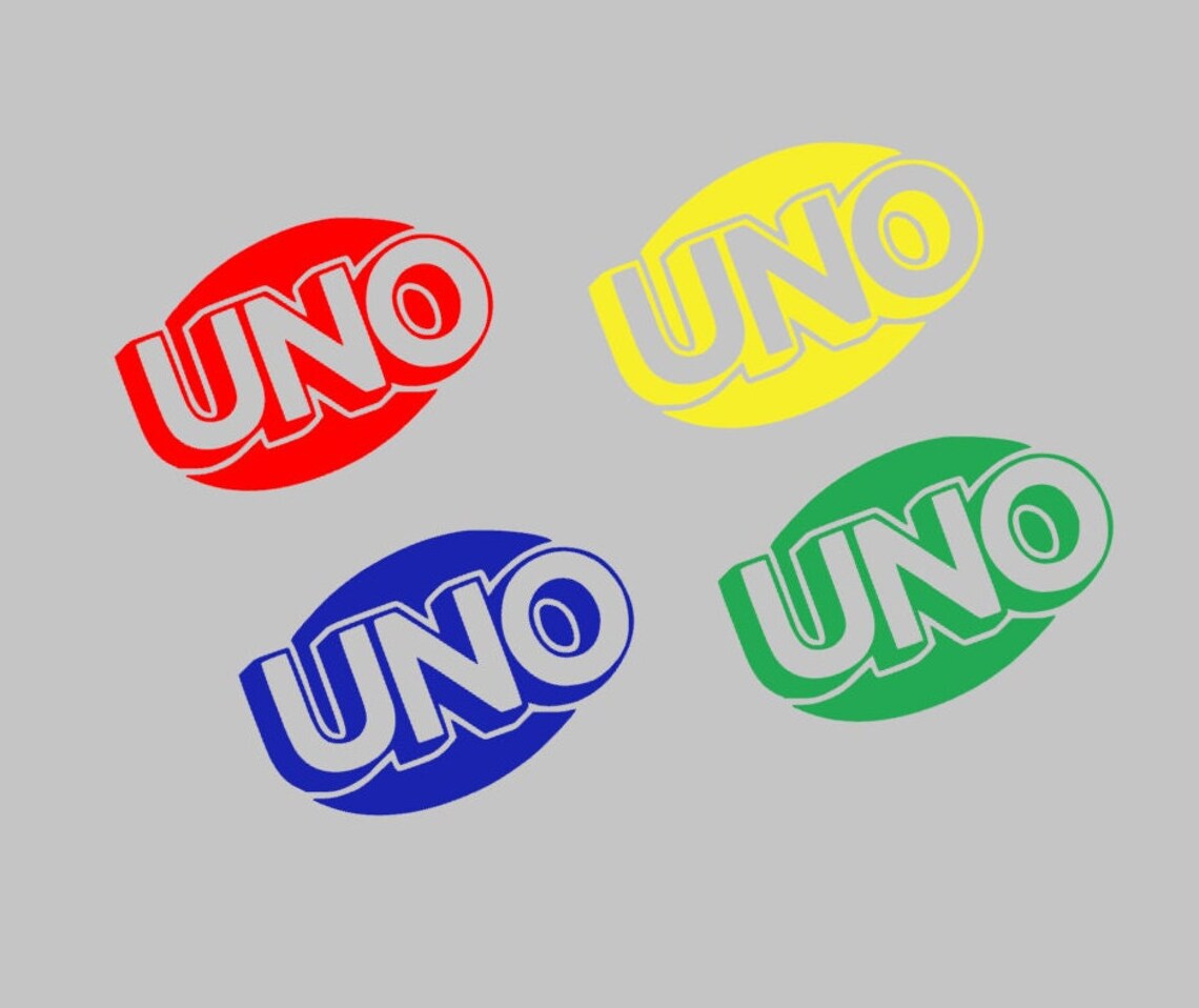 Set of 4 Uno Vinyl Decals for Shot Glasses Uno Game Decals. | Etsy