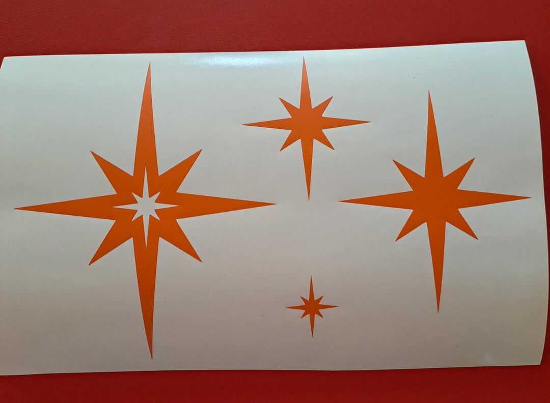 Set of 32 Various Size Starburst Wall Decals - Retro Wall Decal - Etsy