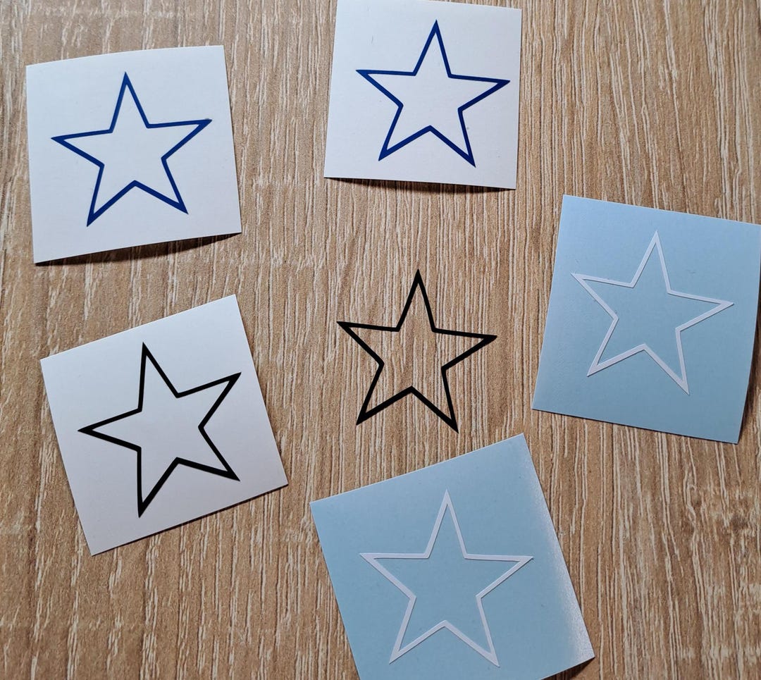 Set Star Outline Vinyl Decals /outlined Star Decals/ Star Outline Vinyl ...