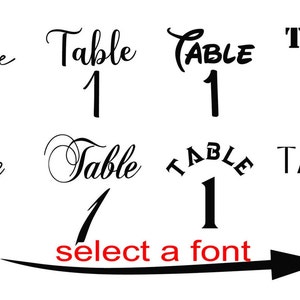 Wedding Table Number Vinyl Decal Table Number Stickers - Etsy