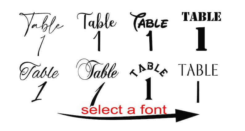 Personalized Wedding Table Number Decals – Custom Stickers for Wedding ...