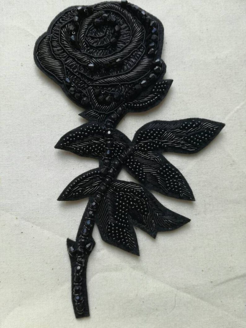Fleur Brodee Handmade Embroidery black Flower - Etsy