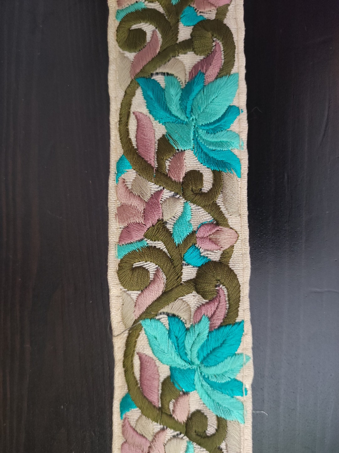 Medieval Braid With Pastel Blue Flowers 4 Cm - Etsy