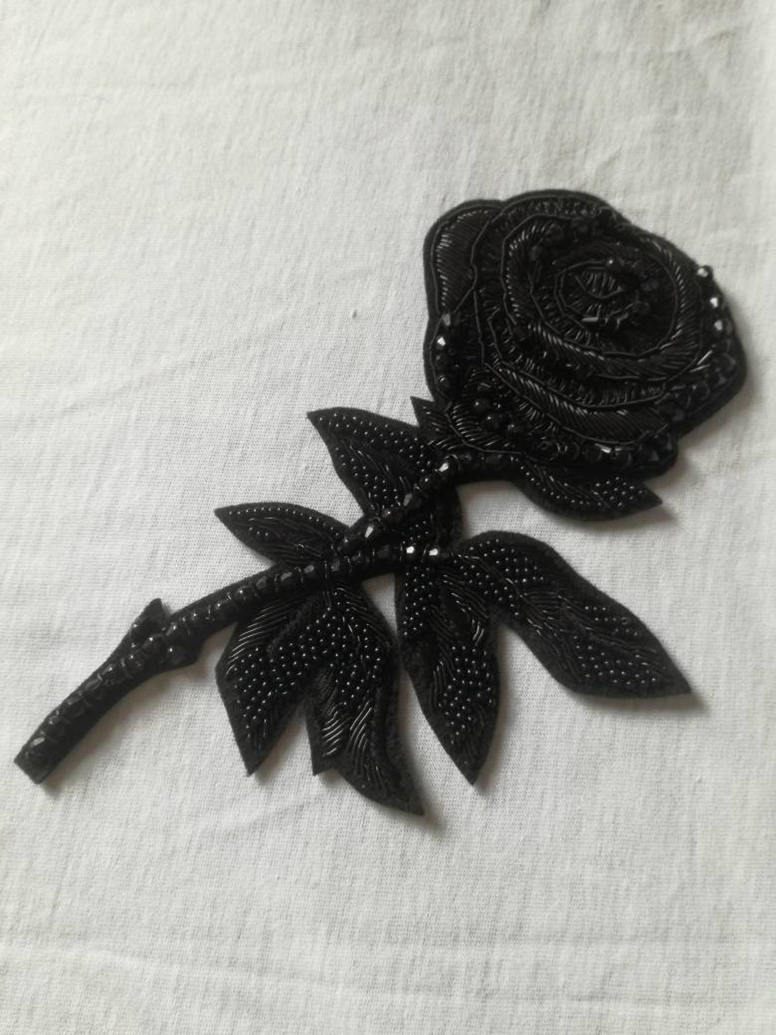 Fleur Brodee Handmade Embroidery black Flower - Etsy