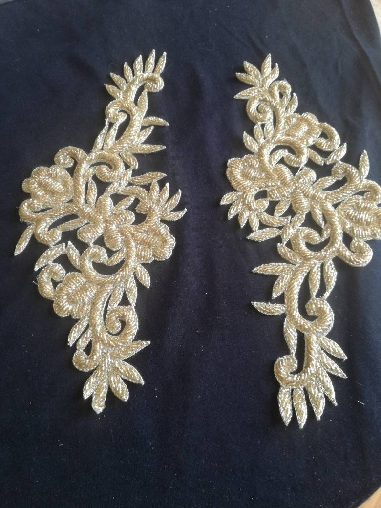 Embroidered Gold Flower - Etsy