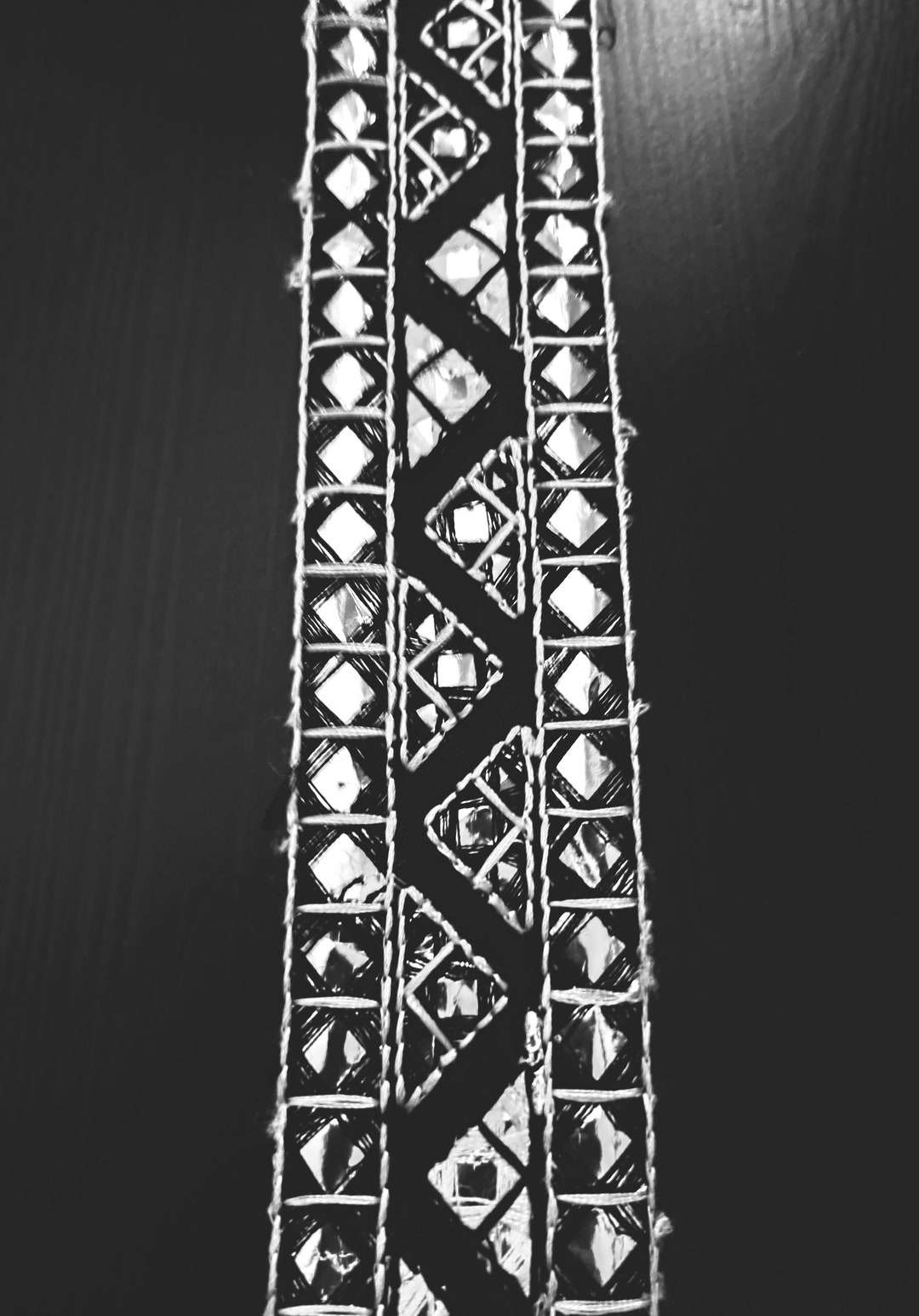 Embroidered Braid With Silver and Black Geometric Patterns 4.5 Cm - Etsy