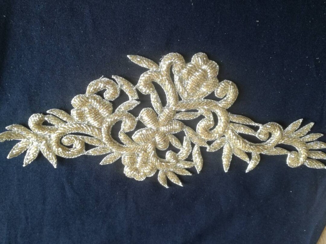 Embroidered Gold Flower - Etsy