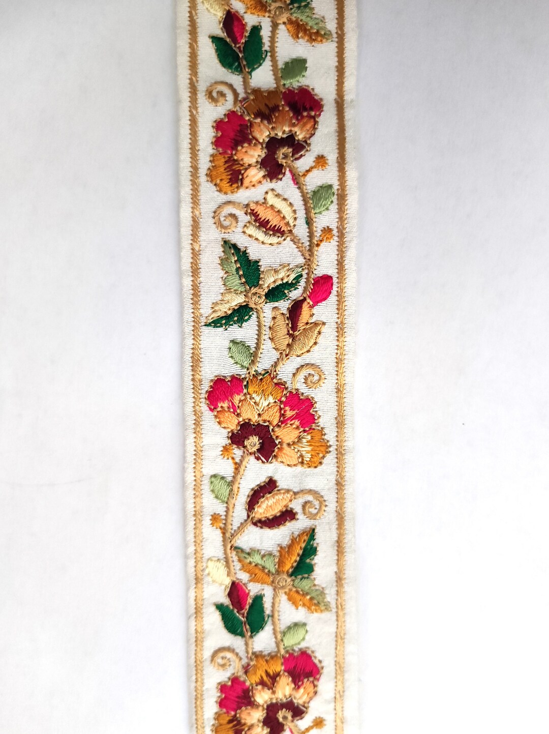 White Bohemian Embroidered Braid - Etsy