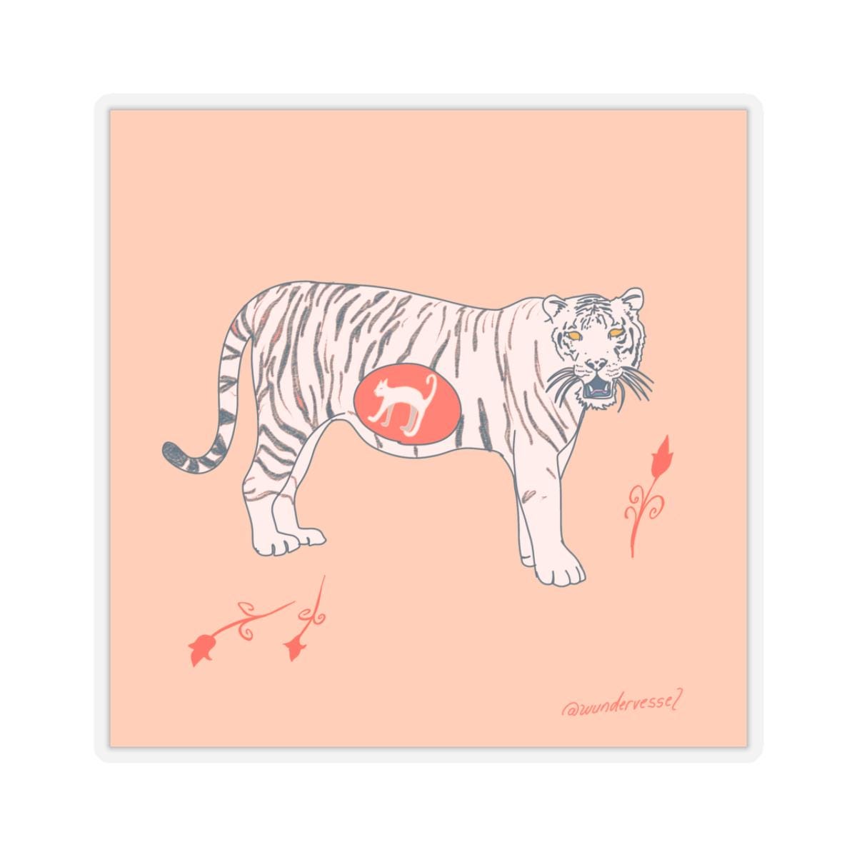 Tiger Motherhood Stickers, Mother Tiger Art, Fierce Tiger Mom Decals ...