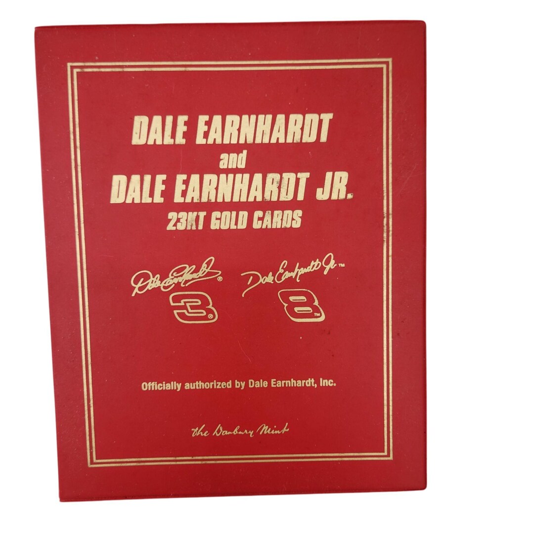 Dale Earnhardt Sr Jr 23 Kt Gold Cards Danbury Mint Rare Red Book - Etsy