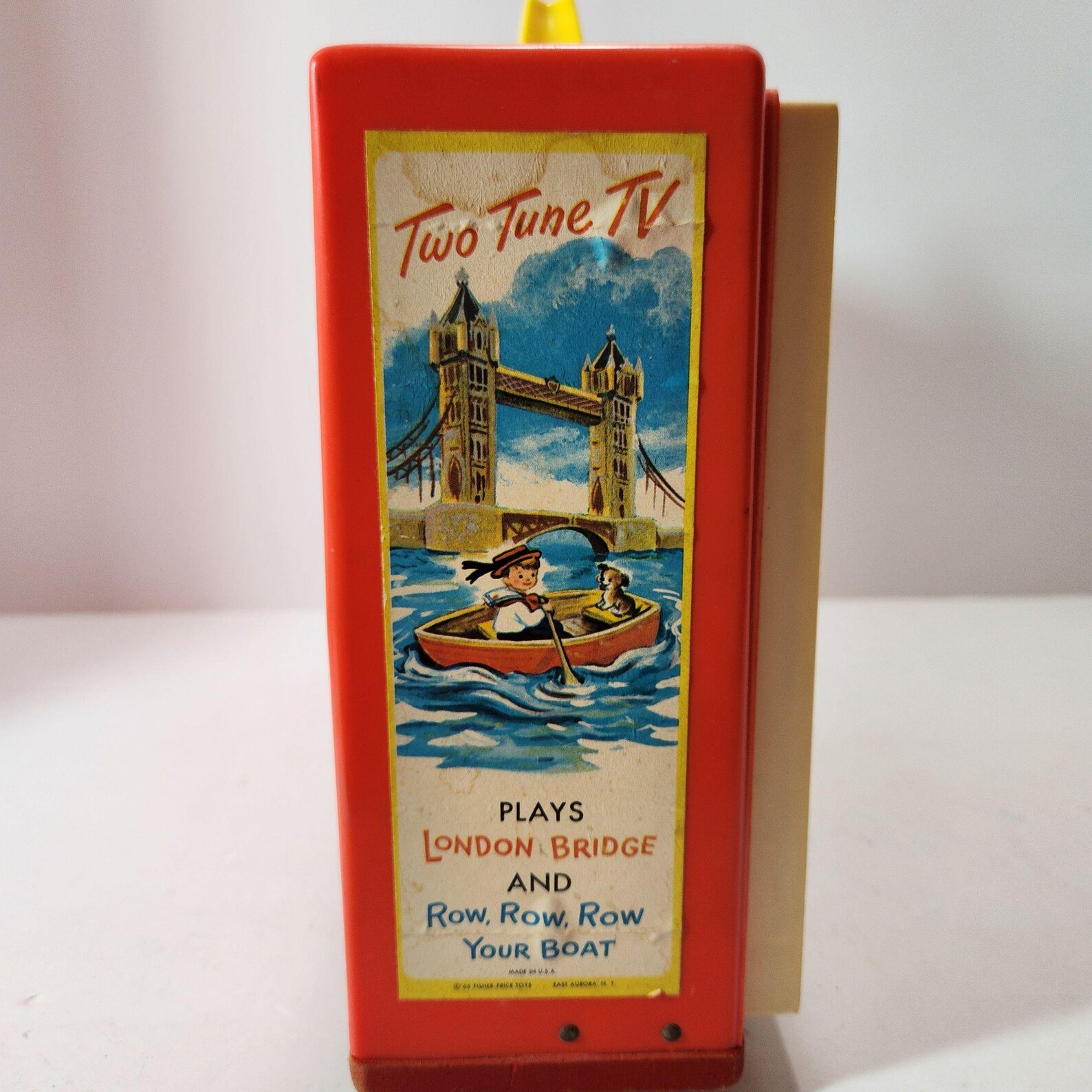 1966 Fisher Price Two Tune Red Giant Screen Music Box TV 114 Vintage ...