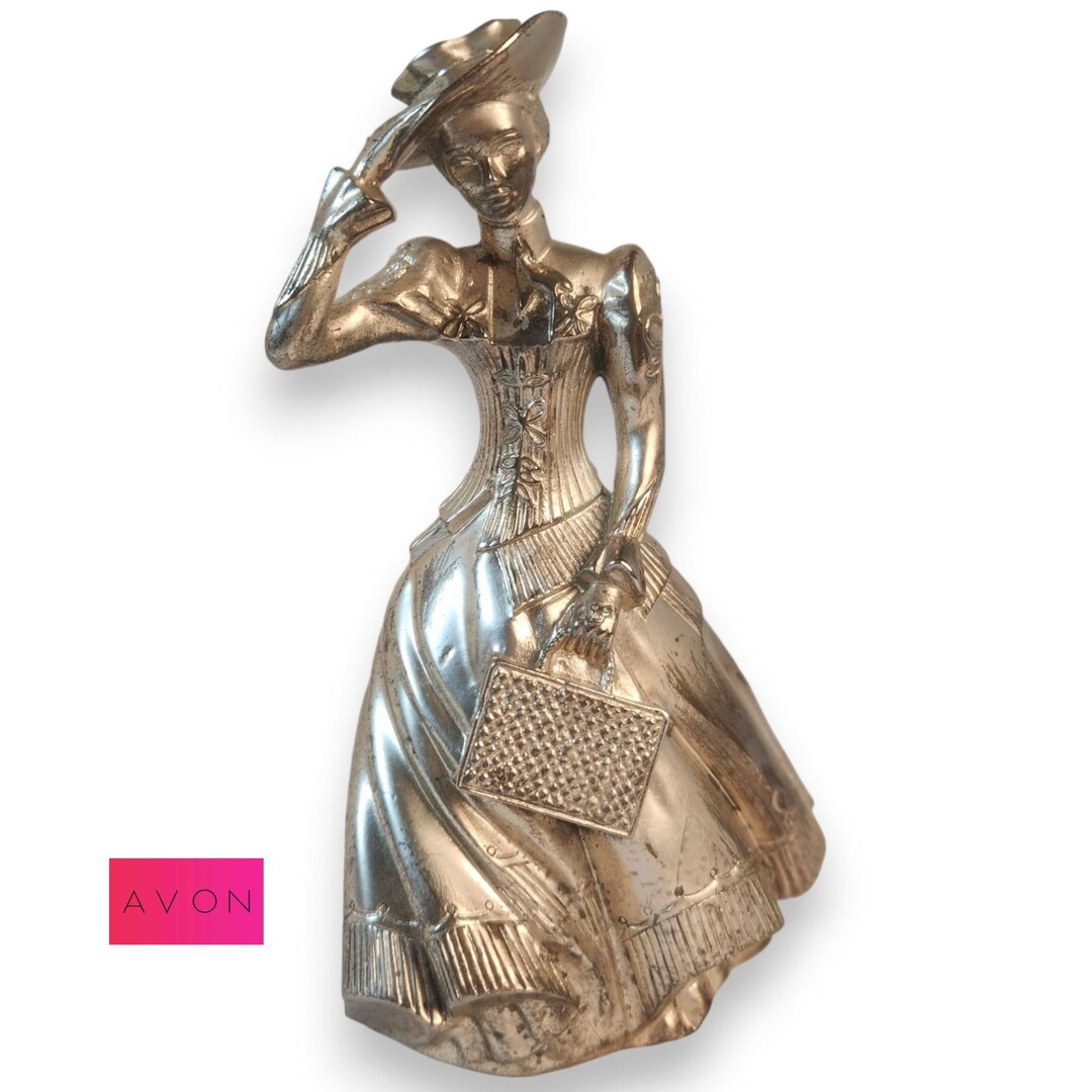 1980s Avon Mrs. Albee Statue Trophy Silvertone Statue 7" W/o Wood Base ...