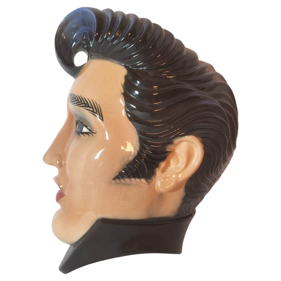 Elvis Presley 1987 Ceramic 3D Figural Head Wall Mask by Clay Art - Etsy