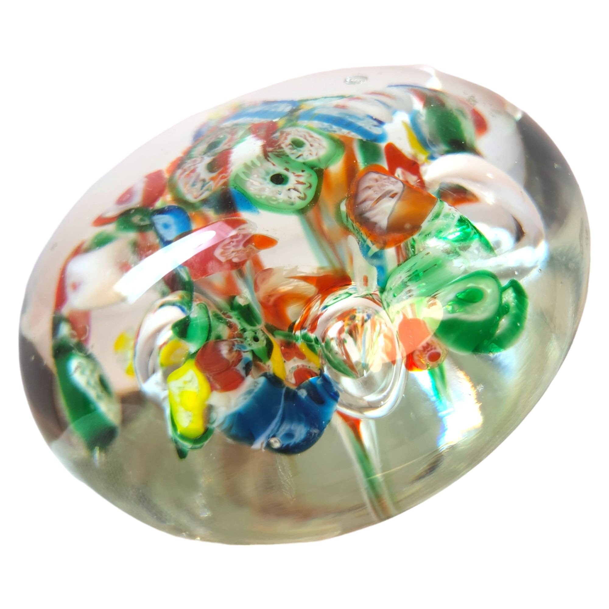 Vintage MCM Art Glass Japan Ribbon Millefiori Paperweight Swirl ...