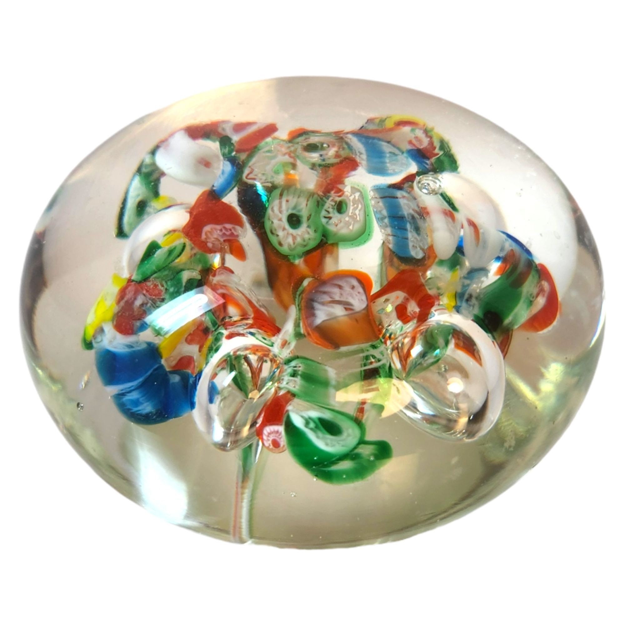 Vintage MCM Art Glass Japan Ribbon Millefiori Paperweight Swirl ...