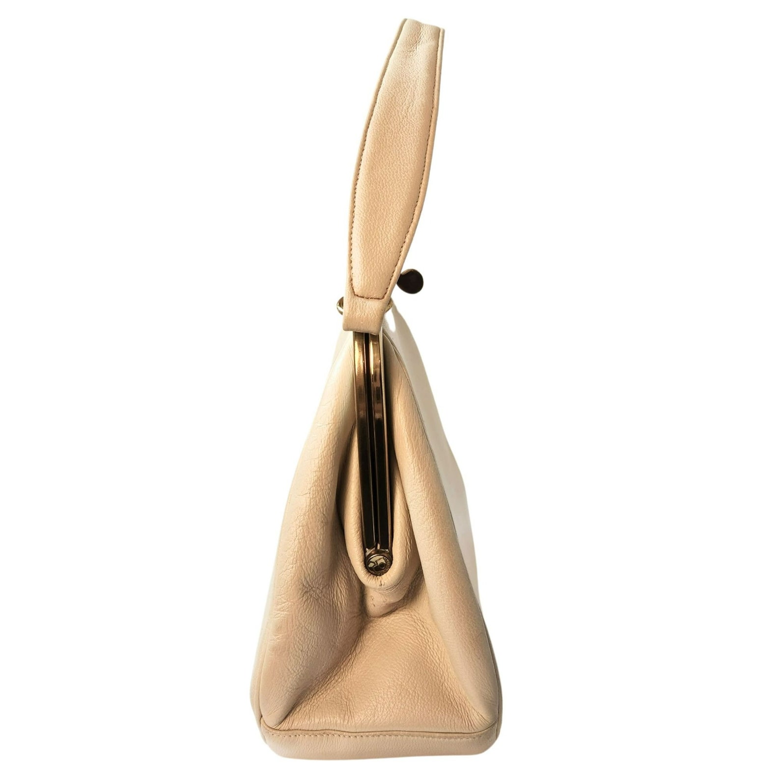 C. 1960 Harry Rosenfeld 'twifaille' Cream Evening Handbag Leather Top ...