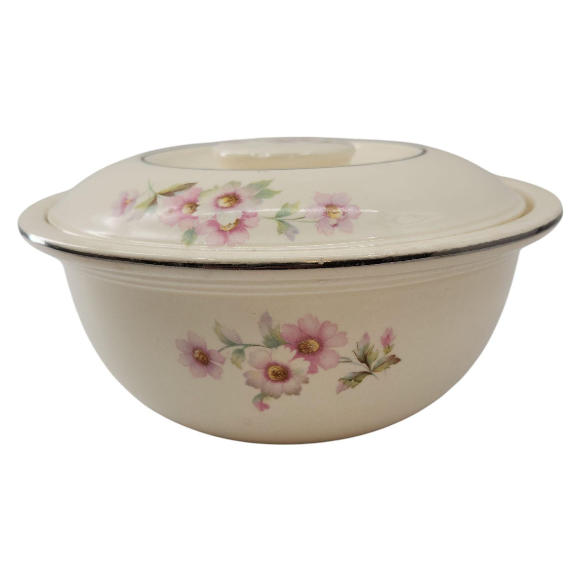 1940s Homer Laughlin Kitchen Kraft Virginia Fluffy Rose Platinum Trim 1 ...