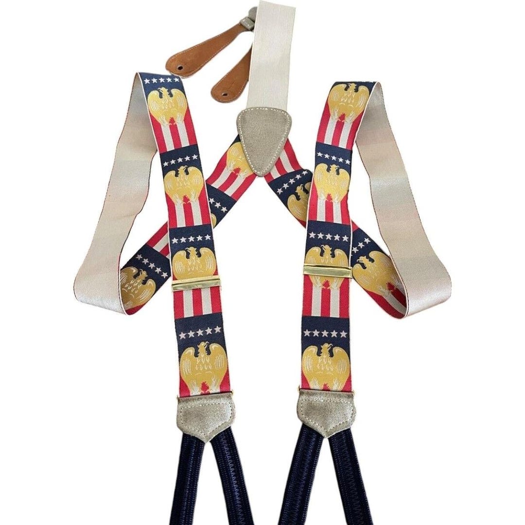Trafalgar America Hurrah Flag Eagle Calvin Curtis Rare Silk Braces ...