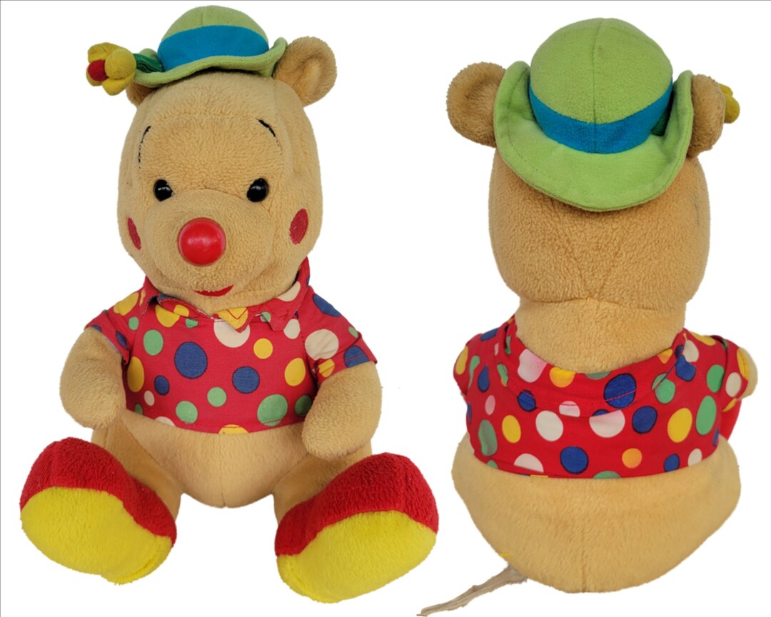 Vintage Disney Winnie the Pooh Clown Plush With Polka Dot - Etsy