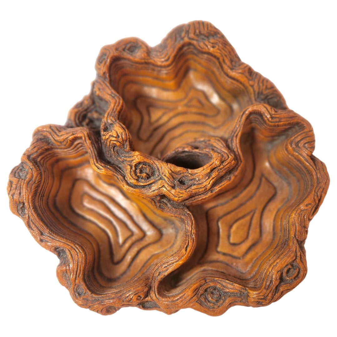 Coco Joe's Hawaii Hapa Wood Tree Stump Design Divided Candy Nut Serving ...