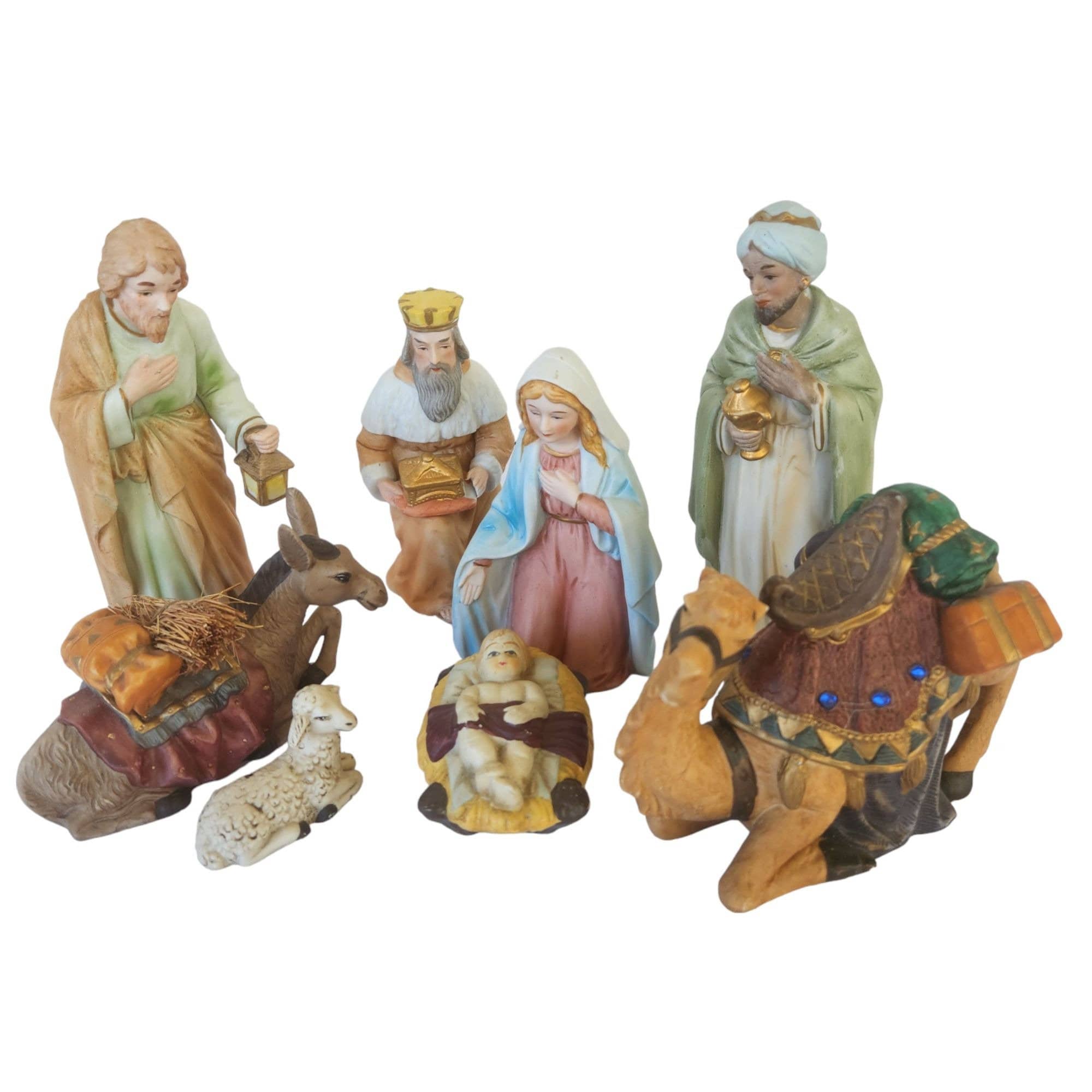 Homco 5603 Christmas Nativity Set Home Interiors 8 Piece Bisque ...