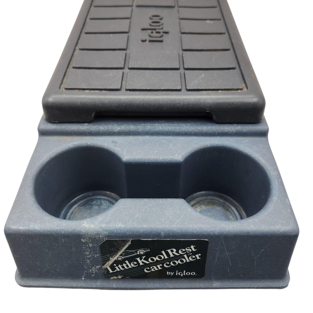 Vintage Igloo Little Kool Rest Car Cooler Gray Blue Ice Console Cup ...