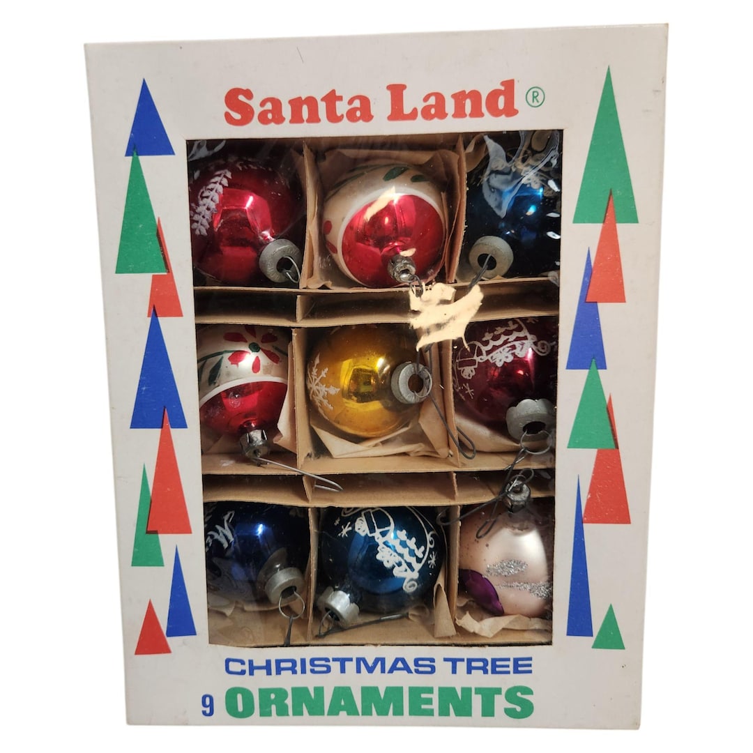 Vintage Santa Land Mercury Glass Ornaments Hand Blown Christmas Poland ...
